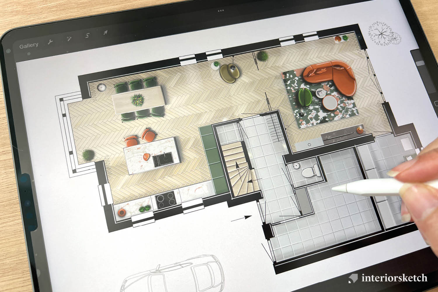iPad & Apple Pencil | Interior Sketch